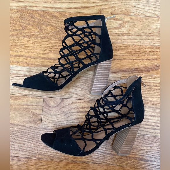 Shoes | Black Mesh Heels | Poshmark